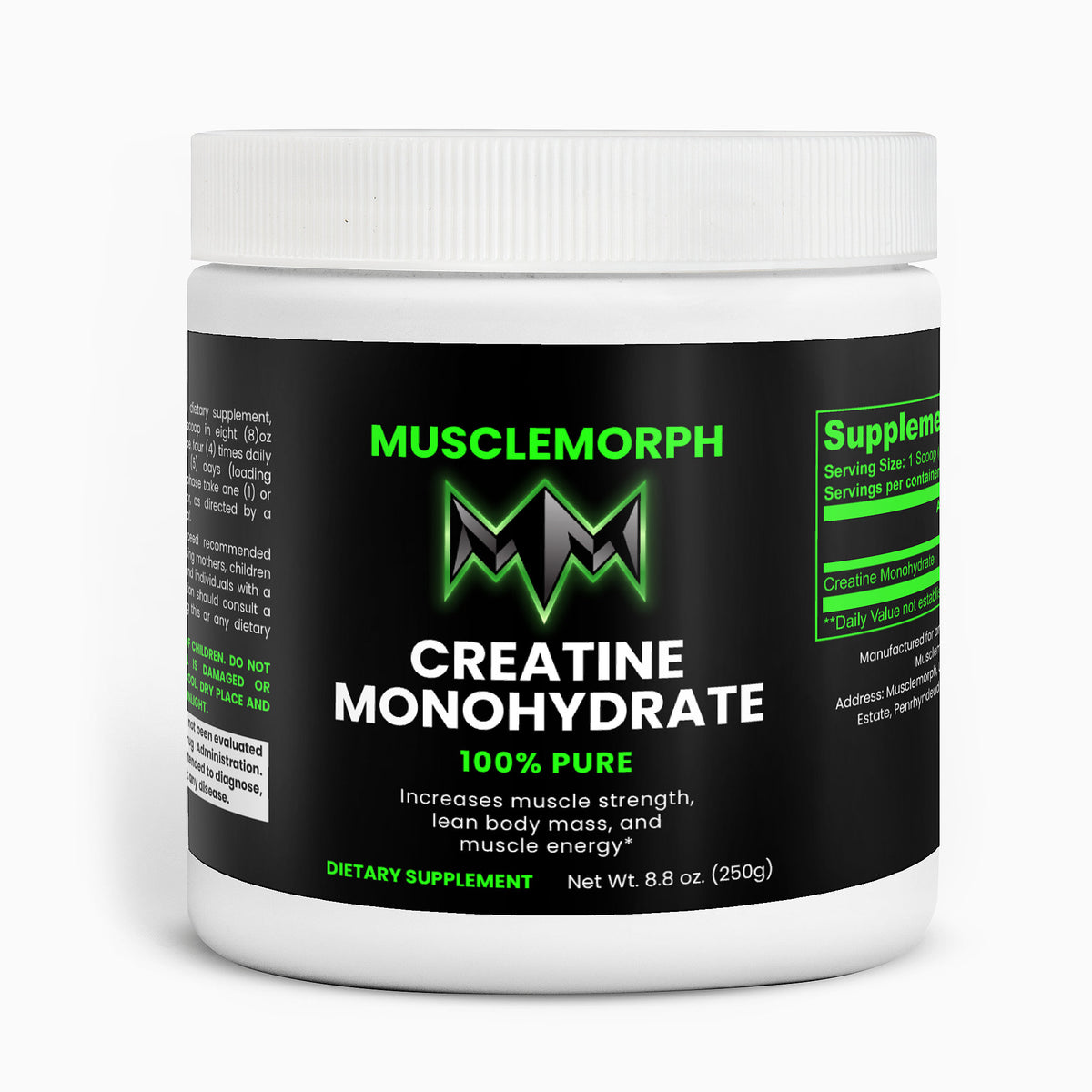 100% PURE CREATINE MONOHYDRATE – MuscleMorph